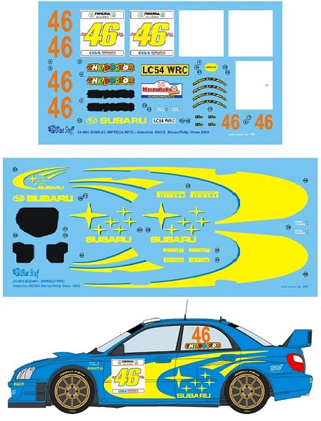 BLUE STUFF DECALS – SUBARU IMPREZA WRC VALENTINO ROSSI MONZA RALLY SHOW ...