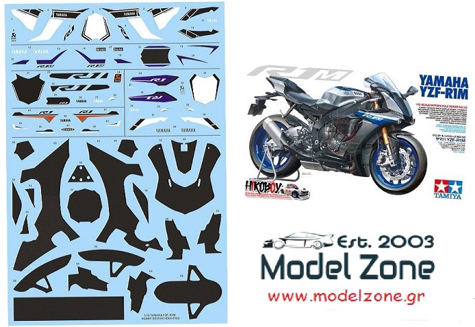 HOBBY DESIGN – YAMAHA YZF-R1M DECALS + CARBON 1/12 HD04-0163 – Model Zone